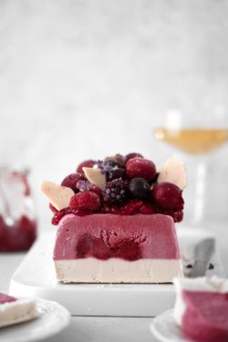 Bûche glaçée vegan aux fruits rouges et chocolat blanc - Healthy Alie