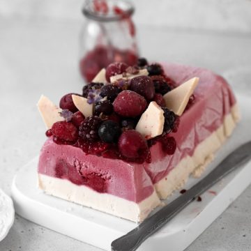 Bûche glaçée vegan aux fruits rouges et chocolat blanc - Healthy Alie